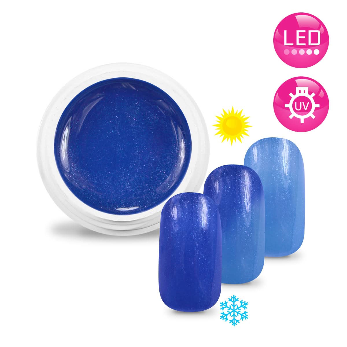 UV / LED Gel Thermo Metallic Color Dark Blue / Light Blue - 5ml – OCIBEL
